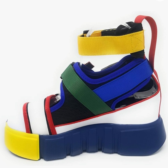 Shoes | Multi Color Platform Sandals | Poshmark